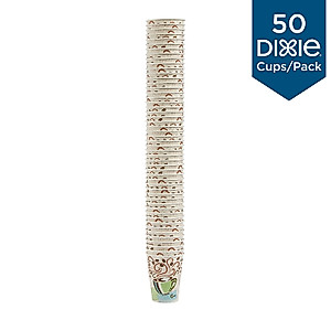Dixie 5338CDPK PerfecTouch Hot Cups, Paper, 8oz, Coffee Dreams Design, 50/Pack (DXE5338CDPK)