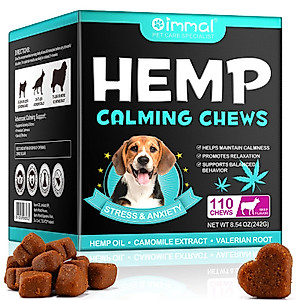 PLSHSBSE Calming Chews for Dogs, 150 Chews Hemp Calming Treats for Dog Anxiety Relief, Dog Calming Chews for All Breeds & Sizes (Chicken Flavor)