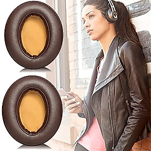 Aiivioll Compatible with Sennheiser Momentum 2.0 Ear Cushions, Isolating Headphone Cushion Memory Foam Replacement Earpads (Brown+Brown Net)
