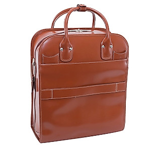McKleinUSA, W Series, LA Grange, Top Grain Cowhide Leather, 15" Leather Vertical Patented Detachable -Wheeled Ladies' Laptop Briefcase, Brown (96494), One Size