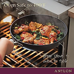 Anolon Advanced Home Hard-Anodized Nonstick Skillets (2 Piece Set- 10.25-Inch & 12.75-Inch, Moonstone)