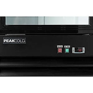 PEAKCOLD Single Glass Door Commercial Refrigerator - Retail Merchandiser Cooler; 14 Cubic Ft.