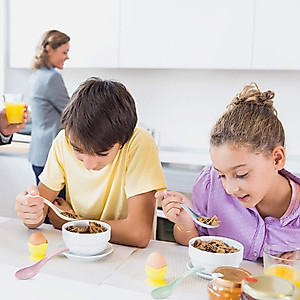 Outus 8 Pieces Wheat Straw Plastic Spoon Dinner Spoon Portable Wheat Straw Soup Spoon Dishwasher and Microwave Safe Spoon