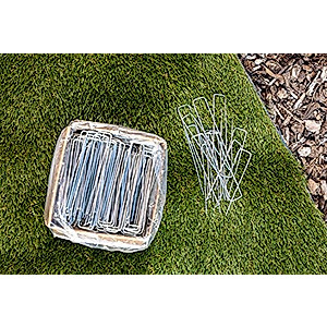 Squirrel Products U Shape Garden Stakes Metal, 6 Inch Landscaping Staples, 11 Gauge Stakes for Landscaping Fabric, 2.9mm 15x2.5x15cm – 50 Pack