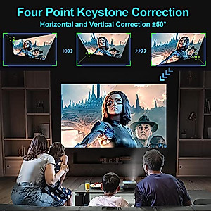 Projector, WiMiUS 2023 Newest 5G WiFi Bluetooth Projector, 480 ANSI Lumens Full HD 4K Projector Support 4P/4D Keystone, 50% Zoom, Bluetooth 5.2 Outdoor Video Projector for PC Smartphone USB (200000H)