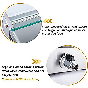 Commercial Food Warmer,2000W Electric Countertop Food Warmer,Stainless Steel Food Steam Table,Automatic Food Soup Heat Preservation Machine,Multifunction Warmer Machine for Restaur