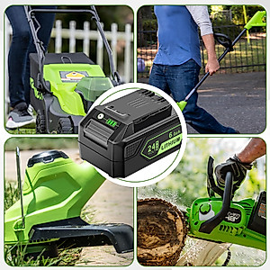 MAFACBAC 24V Battery Replacement for Greenworks: 24 Volt Lithium Lawn Mower Battery 29842 29852 LB24A020 for Greenworks 24V Trimmer Weed Blower - 6.0Ah 2 Pack