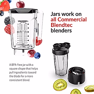 Blendtec Stealth X 885 - Brushless Commercial-Grade Blender with Sound Enclosure - Wildside + and FourSide Jar with Soft Lid - Black