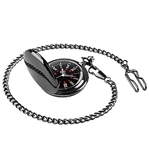 Tiong Classic Smooth Quartz Pocket Watch, Roman Numerals Scale with Chain Xmas Graduation Birthday Best Gifts
