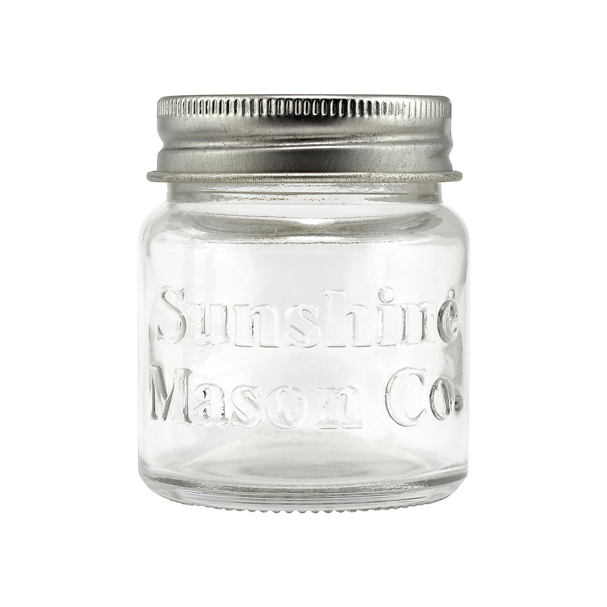 Sunshine Mason Co. Mini Mason Jar Shot Glasses with Metal Lid 2 Ounces, 6 Pieces