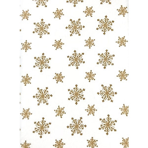 Serafina Home Christmas Holiday Throw Blanket: Velvelty Soft, Durable Fleece Accent for Bed or Couch (Golden Snowflakes, 50 x 60 inches)