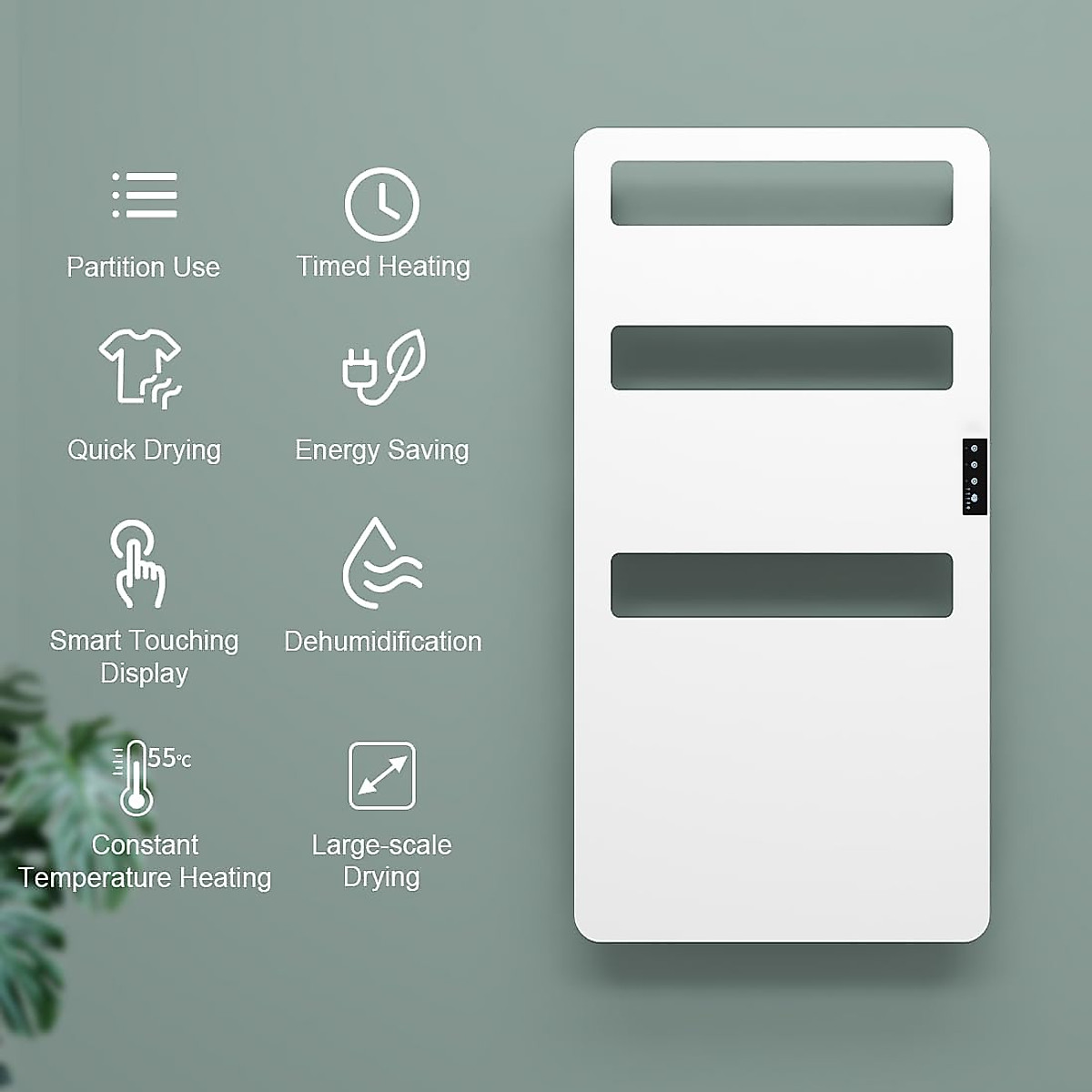 Evokor Towel Warmer with Timer for Bathroom, Heated Towel Rack Wall Mounted, Electric Towel Warmers, Bath Towel Heater, Bath Towel Dryer, Hardwired or Plug-in - 35.4 x18 inch