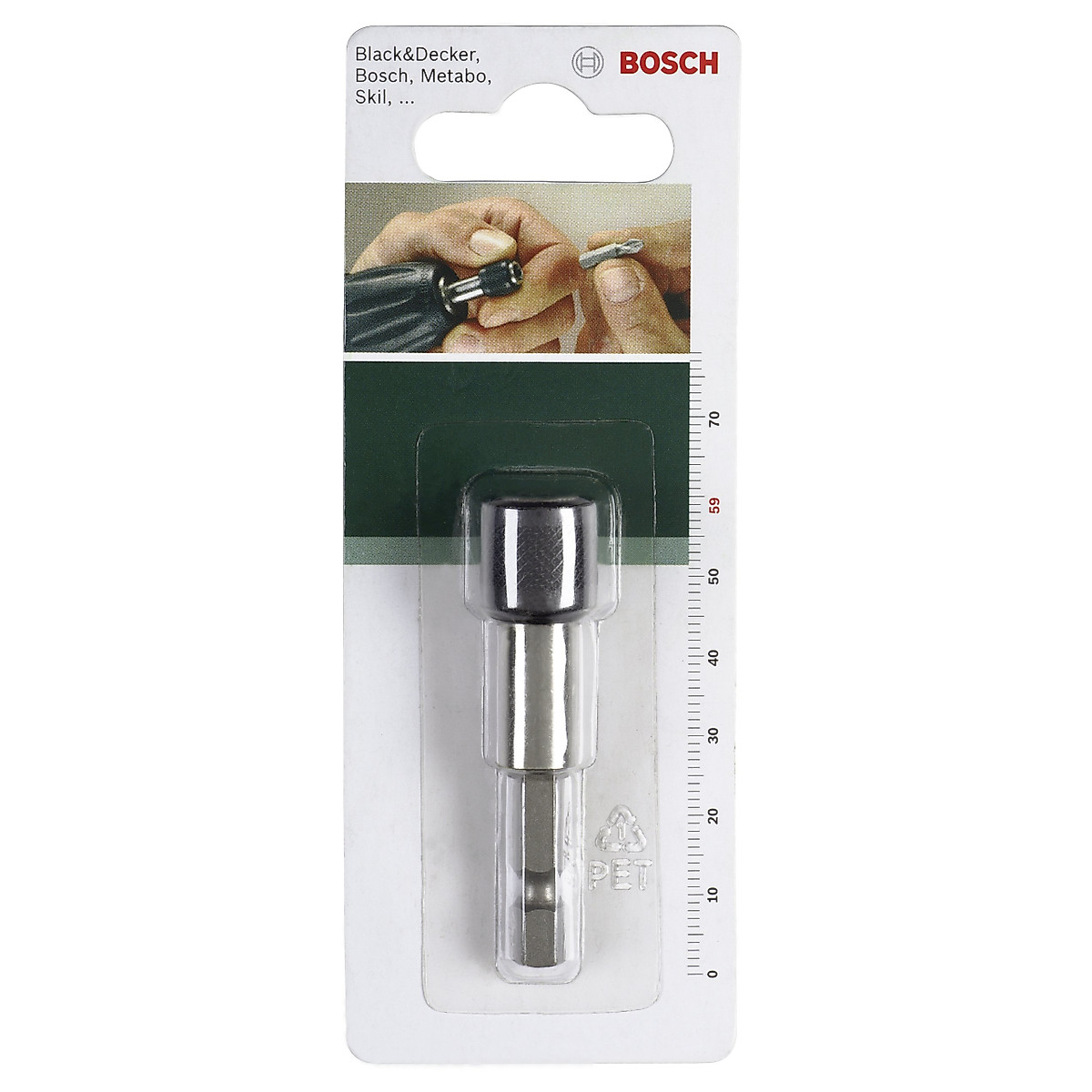 Bosch 2609255902 59mm Universal Bit Holder with Permanent Magnet and with Quick-Change Drill Chuck