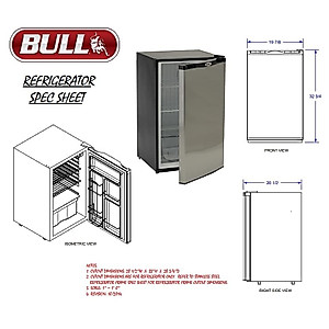 BULL GRILLS The Angus 30" Propane Gas Grill Package-Includes Refrigerator, Single Side Burner, FREE Cover, Double Drawer combo & 5-1 BBQ Tool - FREE Bio-Ethanol Table-top Fire pit