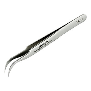 TOWOT Precision Tweezers, Stainless Steel Eagle Beak Tweezers for Craft, Electronics, Soldering, Medical and Experimental Work, Jewelry-Making, Non-Magnetic Curved Tweezers
