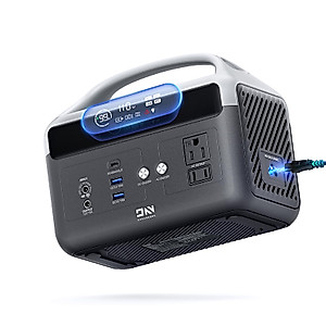 Backup Battery Power Supply 300W, 179.2Wh/56000mAh LiFePO4 Portable Power Station, Fast Charging Solar Generator with 3 Input/6 Output Ports, 110V Pure Sine Wave 2 AC Outlets