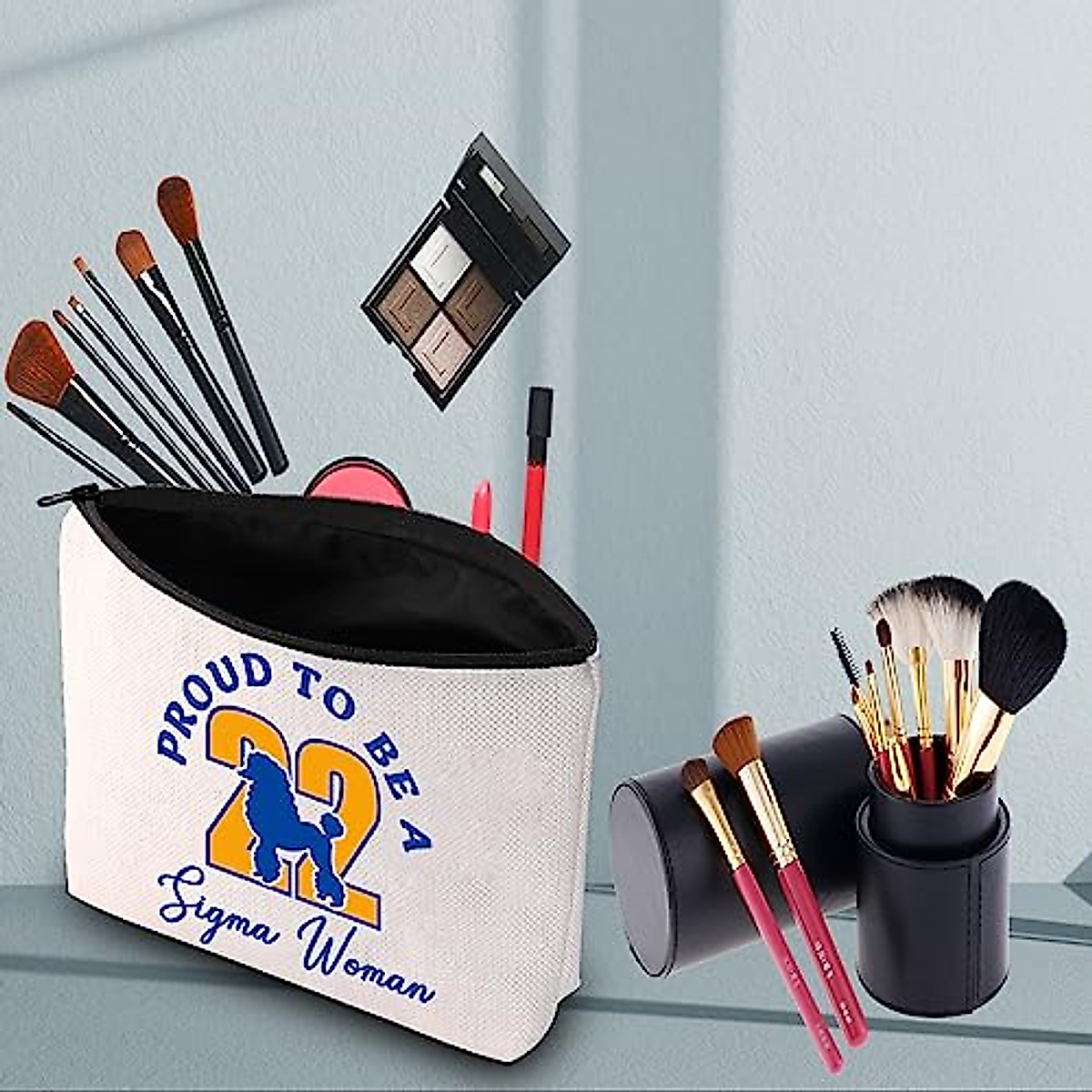 PWHAOO Sigma Gamma Rho Makeup Bag Proud To Be A Sigma Woman Cosmetic Bag 1922 Sorority Paraphernalia Gift (BE A Sigma Woman B)
