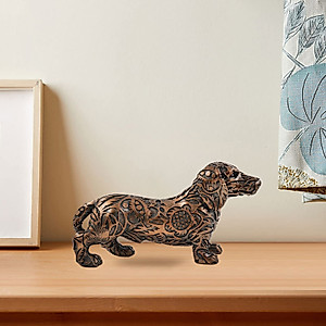 SIMON'S SHOP 8'' Dachshund Figurines, Bronze Dog Statue, Puppy Sculpture, Wiener Dog Decor, Gifts for Dog Loving Friends