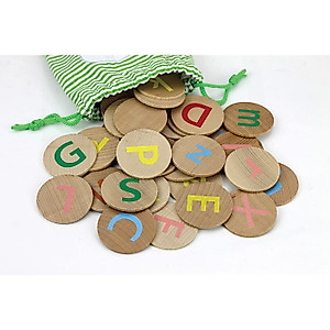The Freckled FROG-FF2999 Matching Pairs - Alphabet - Set of 52 - Ages 2+ - Wooden Memory Game for Preschoolers and Elementary Kids - Match Uppercase and Lowercase - Teach Letters, Words and Colors