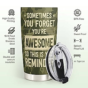 Macorner Gifts for Men - Stainless Steel Tumbler 20oz - Fathers Day & Veteran Gift For Men Dad Grandpa - Christmas Birthday Thank You Gifts For Men Husband Brother Uncle Coworkers Friends Employee