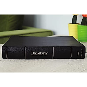 NIV, Thompson Chain-Reference Bible, Large Print, European Bonded Leather, Black, Thumb Indexed, Red Letter, Comfort Print