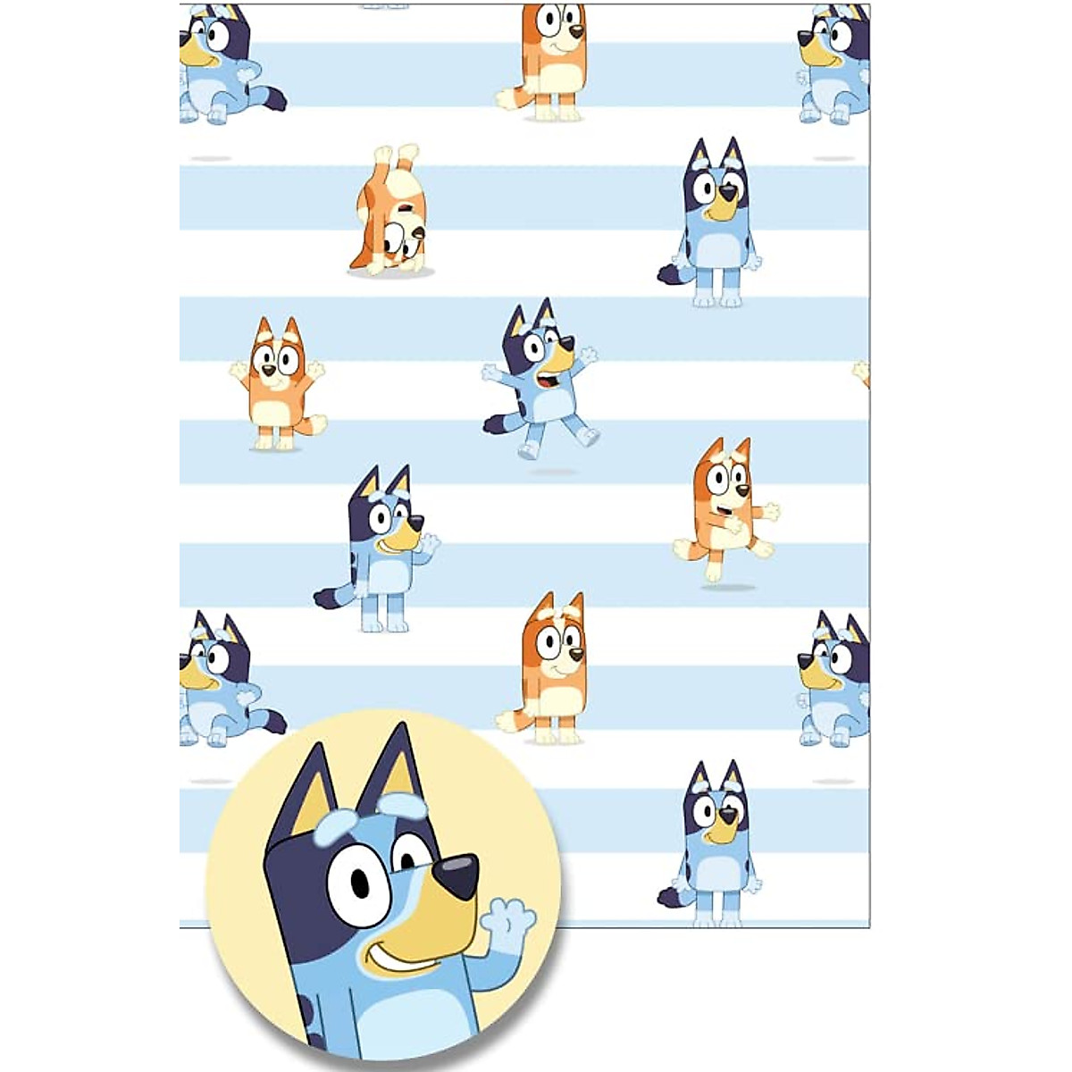 Danilo Promotions LTD BLW01 Bluey Wrapping Paper, Bluey Gift Wrapping, 2 Sheets 2 Tags Bluey