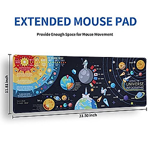 Full Desk Mouse Pad Large Gaming Keyboard Mat XL（31.5x11.8x0.12inch） Upgrade Advanced Micro-Weave Cloth Waterproof Non-Slip Base Natural Rubber Mouse Pad for Office Study Games