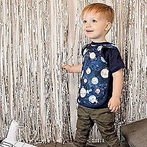 BapronBaby Outer Space Bapron - No Neck Tie Safer Bib for Baby & Toddler - Soft Waterproof Stain Resistant - Machine Washable - Sz Baby/Toddler 6m-3T