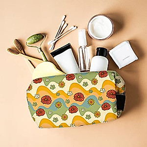 Whaline 12Pcs Fall Retro Floral Cotton Fabric Bundles 18 x 22 Inch Boho Hippie Groovy Boho Rainbow Printed Fat Quarter Quilting Patchwork Square Sewing Fabric for DIY Handmade Craft Home Party Decor