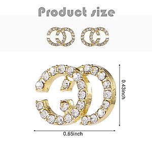 AYUKI C Stud Earrings for Women - C C Earrings , Gift for Birthday, Thanksgiving, Mother's Day, Casual or Daily Wear (C18KGOLD)