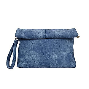 TOPSOSO Fashion Shop Jean Casual Clutch Bag Envelope bag For Women (Blue) … Large