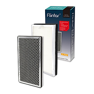 Flintar True HEPA Replacement Filter, Compatible with MA Air Purifier 15 Series, 3-in-1 Pre-filter, H13 True HEPA and Activated Carbon Filter Set (2-Pack)