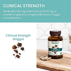 Himalaya Guggul, Cholesterol Supplement for Healthy LDL, HDL, and Triglyceride Levels, 750 mg, 60 Vegetarian Capsules, 1 Month Supply, 2 Pack