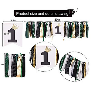 Wild One 1st Birthday Banner - Green and Black Wild One Birthday Decorations for Child’s 1st Birthday Party - Wild One Cake Smash Backdrop (Green Wild ONE)