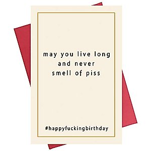 Funny Birthday Card - May You Live Long. Card for Best Friend, Brother, Sister, Joke Naughty Card