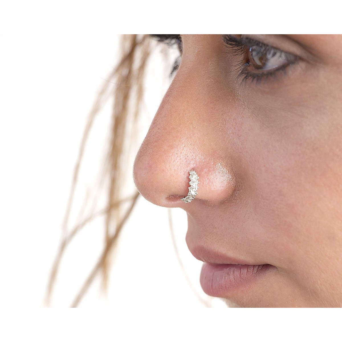 Indian Nose Ring, Unique 925 Sterling Silver Tribal Nose Hoop Piercing, 20 Gauge Earring, Handmade Jewelry