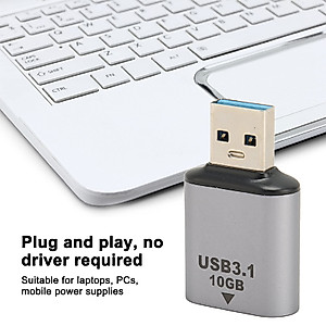 Jopwkuin USB C to USB 3.1 Adapter, Wide Compatibility USB 3.1 Adapter for Laptops