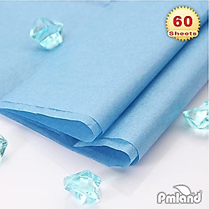 PMLAND Premium Quality Gift Wrapping Paper - Sky blue - 20 Inches x 26 Inches 60 Sheets