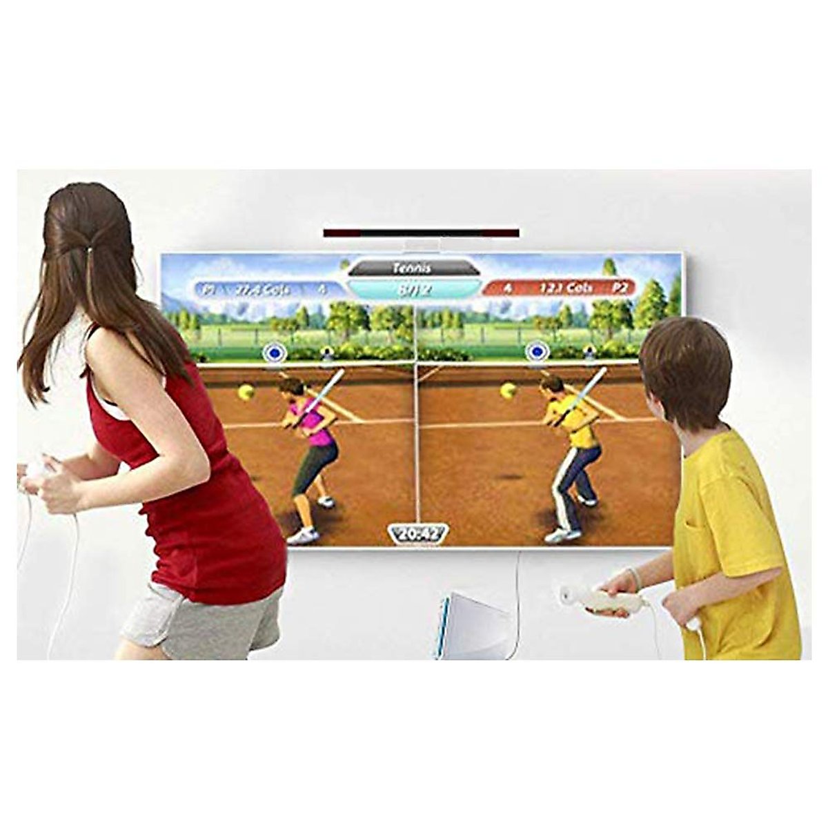 Replacement Wii Wire-less Sensor Bar, Motion Sensor Signal Receiver for Nintendo Wii and Wii U Console with Stable Stand and 4 AAA Batteries(Black)
