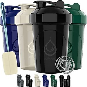 diliqua -4 PACK- 20 oz Shaker Bottles for Protein Mixes | BPA-Free & Dishwasher Safe | 4 small protein shaker bottle | Shaker Cups for protein shakes | Blender Shaker Bottle Pack