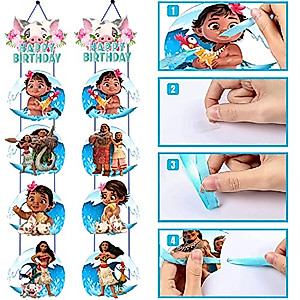 10 Pieces Princess Moana Cardboard Door Sign Banner Porch Sign Moana Hanging Signs for Outdoor Indoor Bedroom Wall Decoration Moana Themed Supplies