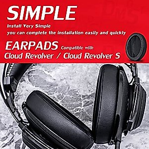 Cloud Revolver Upgrade Ear Pads for Cloud Revolver / Revolver S Headset I Thicker Enhanced Memory Foam - More Comfort by DIMOST