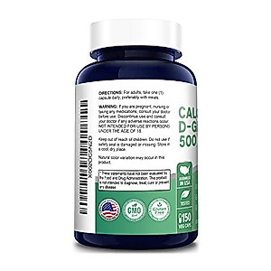 Calcium D-Glucarate 500 mg 150 Veggie Caps, Vegan, Non-GMO & Gluten-Free