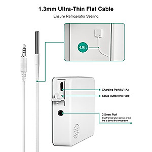 MOCREO ST4 WiFi Thermometer Freezer Alarm, Email Alert, App Notification, Data Record Export, No Subscription Fee, Remote Wireless Temperature Sensor for Refrigerator, Freezer, Hot Tub (2 Pack)