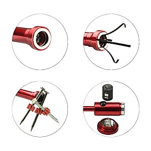 24.4 in Claw Grabber Tool,Bendable Hose Reacher Pickup with LED Light,4 Claw Picking Tool for Garbage Litter Pick Home Sink Drain and Metal small items.