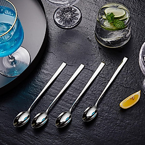 Royalrose Alexander Fine Spoons, Set of 4, 18/10 Stainless Steel, Well Made, Dishwasher Safe, Heavy Duty Spoon (7.3" Iced Tea Spoons)