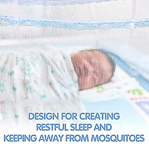 Tatuo Mosquito Net for Bed Portable Folding Net Bed with Bottom Pop up Mosquito Net Tent for Indoor and Outdoor Use Mosquito Netting for Adults Trip Camping Travel Home(78.7 x 70.8 x 59 Inch)