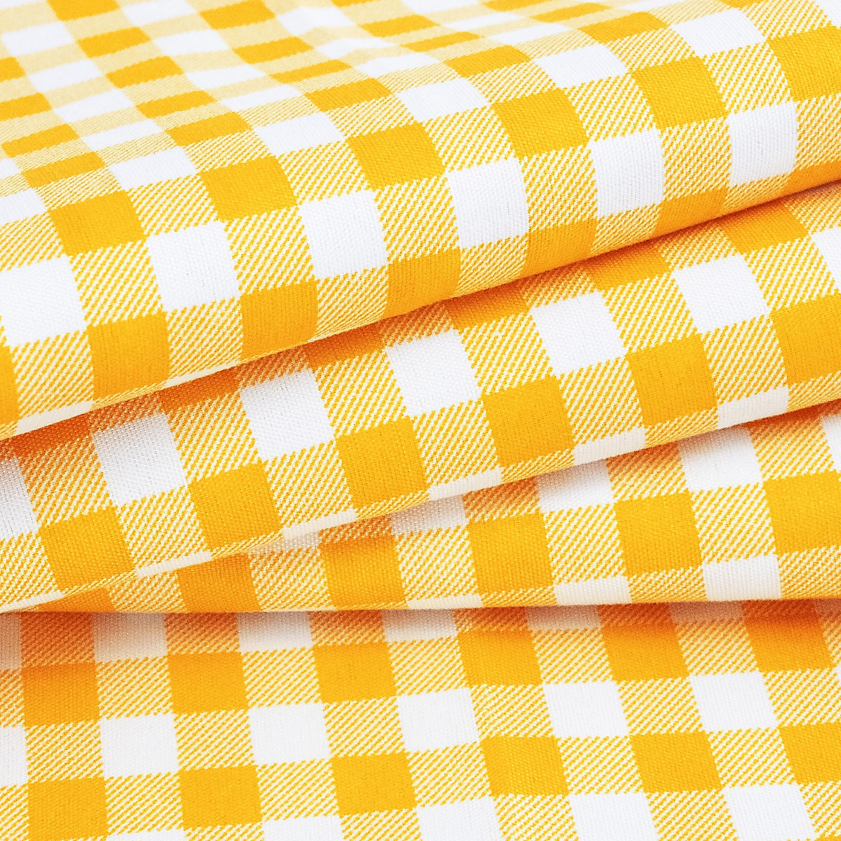 pson 96" Wide Checkered Gingham Fabric, Lightweight Polyester Poplin Fabric for DIY Crafts, Wall Decor Fabric, Sewing, Yellow - 1 Yard