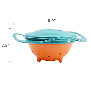 ZTL Gyro Bowl 360 Dgree Rotation Spill Resistant Gyroscopic Bowl with Lid