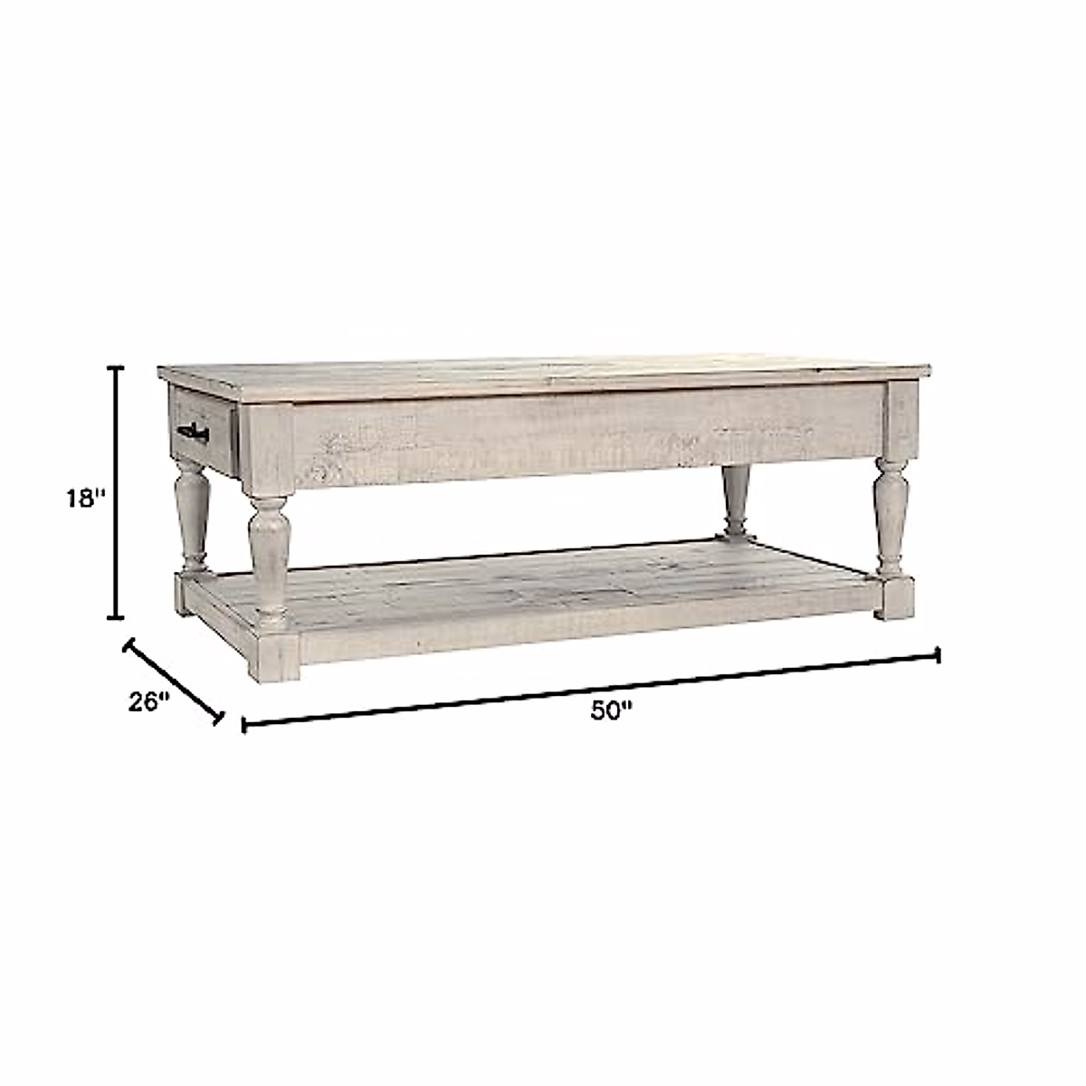 Signature Design by Ashley Shawnalore Rectangular Rustic Cocktail Table, Whitewash